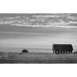papermoon Fototapete "Farm Schwarz & Wei&szlig;", B/L: 3,5m x 2,6m, Bahnen: 7 Stk., schwarz, Schlafzimmer, Tapeten
