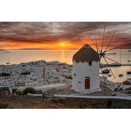 papermoon Fototapete "Windm&uuml;hle am Wasser", B/L: 4,5m x 2,8m, Bahnen: 9 Stk., bunt, Schlafzimmer, Tapeten