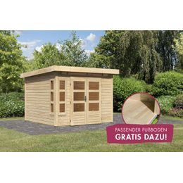 Gartenhaus Karibu, beige, Holzwerkstoff, Gartenh&auml;user, "Kolimasee 6", naturbelassen