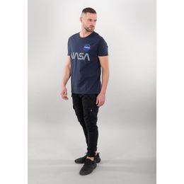Damen T-Shirt "Alpha Industries Men - T-Shirts NASA Reflective T"rep.blau, Gr. XL, Alpha Industries, Shell: 100% Cotton [grey heather=90% CO, 10%