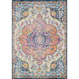 Teppich LIVABLISS, B:140cm H:8mm L:200cm, bunt, Kunstfaser, Wohnzimmer, Teppiche, "RABAT", Orient-Optik, Vintage Design, Boho Stil, Kurzflor,