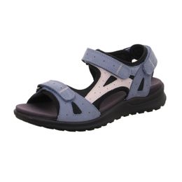 Legero Damen Riemchensandale "Siris", Gr. 38, blau, Nubukleder, kontrastfarbene Details, Schuhe, Sommerschuh, Sandalette, Keilabsatz, in toller