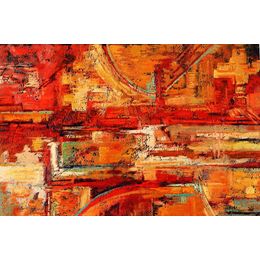 papermoon Fototapete "Abstrakt Gem&auml;lde rot", B/L: 5m x 2,8m, Bahnen: 10 Stk., bunt, Schlafzimmer, Tapeten