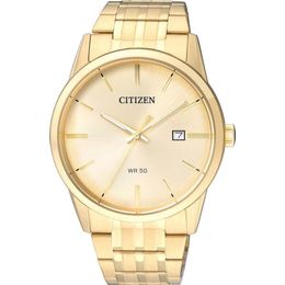 Citizen Damen Quarzuhr, gold, Armbanduhren, Armbanduhr, Herrenuhr, Damenuhr, Edelstahlarmband, Datum