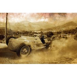 papermoon Fototapete "Altes Rennauto", B/L: 4m x 2,6m, Bahnen: 8 Stk., bunt, Schlafzimmer, Tapeten