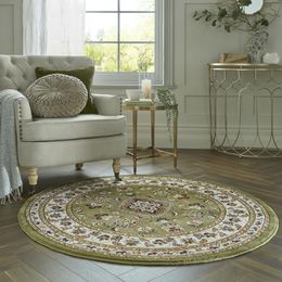 Teppich FLAIR RUGS, H:8mm &Oslash;:133cm, gr&uuml;n, Kunstfaser, Wohnzimmer, Teppiche, "Sherborne"