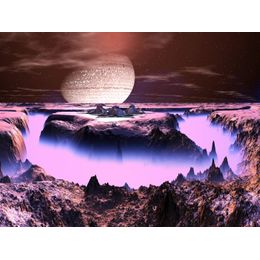papermoon Fototapete "PLANETEN-FUTURISTISCH WELTRAUM MOND GALAXIE UNIVERSUM", B/L: 4m x 2,6m, Bahnen: 8 Stk., bunt, Schlafzimmer, Tapeten