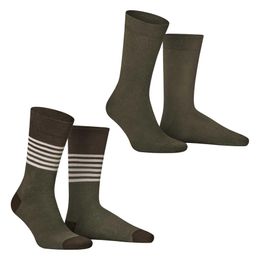 Hudson Damen Socken "Socke Plain 2-Pack", Gr. 39, gr&uuml;n, Obermaterial: 75% Baumwolle CO. 23% Polyamid PA. 2% Elasthan EL., Socken