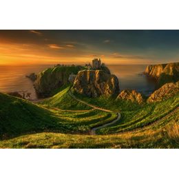 papermoon Fototapete "Photo-Art KRZYSZTOF BROWKO, DUNNOTTAR", B/L: 5m x 2,8m, Bahnen: 10 Stk., bunt, Schlafzimmer, Tapeten