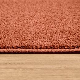 Teppich Paco Home, B:60cm H:13mm L:100cm, braun, Obermaterial: 100% Polypropylen, Wohnzimmer, Teppiche, "Porto 890", Kurzflor, Uni-Farben, ideal im