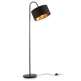 B.K.LICHT Stehlampe "BKL1419 Stehleuchte Vintage, mit Fu&szlig;taster, Lampenschirm aus Stoff", 1, &Oslash; 25cm H: 145cm, 1 Stk., schwarz, Wohnzimmer, Leuchten,