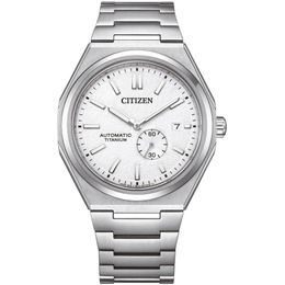Citizen Damen Automatikuhr, silber, Armbanduhren, Armbanduhr, Herrenuhr, Damenuhr, Titan, Saphirglas, bis 10bar wasserd.