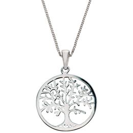 Firetti Damen Kette mit Anh&auml;nger "Schmuck Geschenk Silber 925 Halsschmuck Halskette Panzerkette Baum", Silber 925 (Sterlingsilber), L: 45, silber,