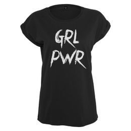 MisterTee Damen T-Shirt "MisterTee Damen Ladies GRL PWR Tee"schwarz, Gr. XS, bedruckt, 100% Baumwolle, Shirts