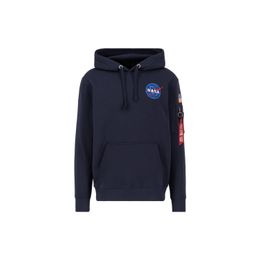 Herren Hoodie "Space Shuttle Hoodie", blau, Gr. S, Alpha Industries, Obermaterial: 80% Baumwolle, 20% Polyester, Sweatshirts