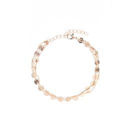 Lascana Damen Fu&szlig;kette, rosa, Metall, Fu&szlig;ketten, mit kleinen Pl&auml;ttchen, Fu&szlig;kettchen-Armband, Fu&szlig;ketten Set