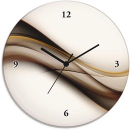 Wanduhr Artland, T:1,8cm, braun, Wohnzimmer, Wanduhren, "Welle", wahlweise mit Quarz- oder Funkuhrwerk, lautlos ohne Tickger&auml;usche