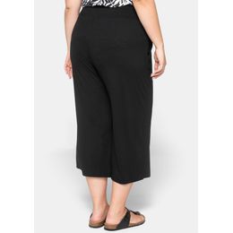 Damen 3/4-Hose, schwarz, Gr. 40, unifarben, 95% Viskose, 5% Elasthan, Hosen