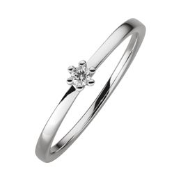 OROLINO Damen Fingerring "Gold 750 mit Brillant 0,05ct.", 060 (19,1), 0,05 SI = kleine Einschl&uuml;sse, Gold, wei&szlig;, Gold, Fingerringe