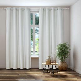 Vorhang Kutti, B:140cm H:145cm, grau, Polyester, Wohnzimmer, Gardinen, "Dimout", Verdunkelung, Thermo, isolierend, einfarbig