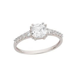 Firetti Damen Goldring "Schmuck Geschenk Gold 333 Damenring Verlobungsring Goldring Solit&auml;r", 18, Wei&szlig;gold 333, 1,6mm, wei&szlig;, Wei&szlig;gold 333,