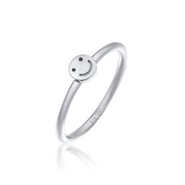 Elli Damen Fingerring "Smiling Pinky Ring 925 Silber", 48mm, ohne Stein, Silber 925 (Sterlingsilber), 1,4mm, silber, Silber 925 (Sterlingsilber),