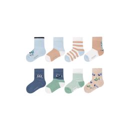 Camano M&auml;dchen Socken "8er Pack", Gr. 19angel falls, 72% Baumwolle, 26% Polyamid, 2% Elasthan, gemustert, Socken, 8er Pack Aus OCS zertifizierter