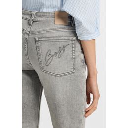BOSS Orange Damen 7/8-Jeans "SOFT KICK FLARE MR Premium Damenmode", grau, Gr. 31, unifarben, Denim/Jeans, Obermaterial: 95% Baumwolle, 4%