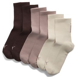 Socken Puma "Puma Kurze Socken (3er-Pack) Erwachsene", Damen, Gr. 35/38, beige combo, 64% Baumwolle, 22% Polyester, 11% Polyamid, 3% Elasthan, 1% Metallic Fibre, Socken Socken