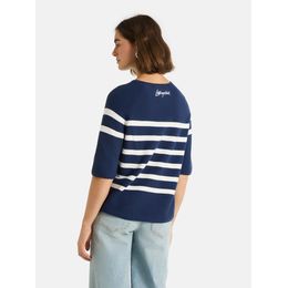 LIEBLINGSST&Uuml;CK LIEBLINGSST&Uuml;CK Damen Kurzarmpullover "KlerariEP", blau, Gr. 38, gemustert, gestreift, mehrfarbig, Strick, Obermaterial: 100% Baumwolle, Pullover,