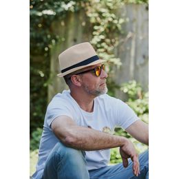 Chillouts Herren Trilby "Bardolino Hat", beige, Gr. L, Baumwolle, H&uuml;te, mit Hutband und dezentem Markenlogo