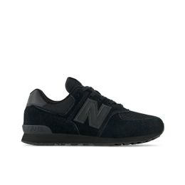 New Balance M&auml;dchen Sneaker "574", Gr. 37, schwarz, Leder, Synthetik, Textil, Schuhe, mit niedrigem Schaft, aus Leder und Textil