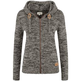 oxmo Damen Strickjacke "Strickjacke OXPhiladelphia", grau, Gr. M, Obermaterial: 100% Baumwolle CO., Strickjacken