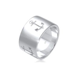 Elli Damen Fingerring "Anker Bandring 925 Silber", 52mm, ohne Stein, Silber 925 (Sterlingsilber), 11mm, silber, Silber 925 (Sterlingsilber),