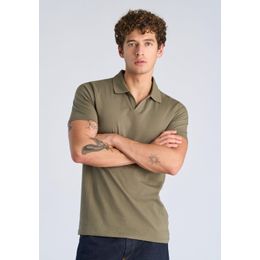 Poloshirt LINDBERGH "Poloshirt Relaxed Fit", Herren, Gr. L, lt army 125, Obermaterial: 95% Baumwolle, 5% Elasthan, unifarben, l&auml;ssig geschnitten, V-Ausschnitt, Shirts