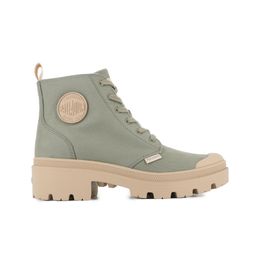 Palladium Damen Schn&uuml;rstiefelette "PALLABASE TWILL", Gr. 42vetiver, Textil, Schuhe, Schn&uuml;rstiefel, Schn&uuml;rboots aus Canvas mit Rei&szlig;verschluss