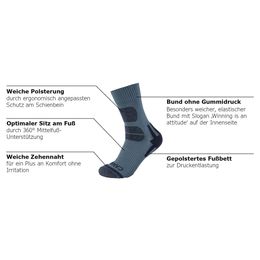 Camano Damen Wandersocken "Function", Gr. 39schwarz, Materialmix, mehrfarbig, Socken, mit Fu&szlig;gew&ouml;lbe-St&uuml;tze