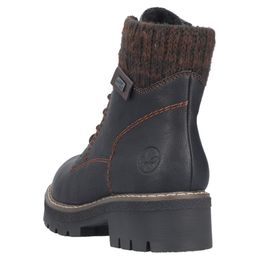 Rieker Damen Winterstiefelette, Gr. 43, schwarz, Lederimitat, Textil, Schuhe, Schn&uuml;rboots, Winterboots mit wasserabweisender RiekerTEX-Membran