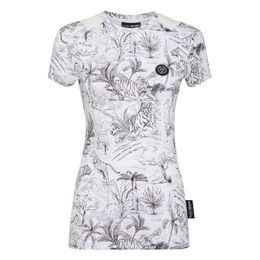 Plein Sport Damen T-Shirt "Slim-Fit-T-Shirt", wei&szlig;, Gr. M, Obermaterial: 95% Polyester, 5% Elasthan, Shirts