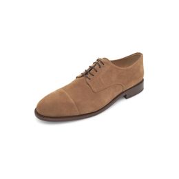 Henry Stevens Herren Schn&uuml;rschuh "Winston CD", Gr. 41,5, beige, Kalbsvelours, Schuhe