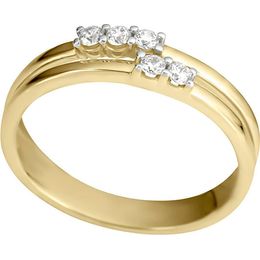 Firetti Damen Diamantring "Schmuck Geschenk Gold 333 Damenring Goldring Fingerring Bicolor", 17, 0,16 P2 = erkennbare Einschl&uuml;sse, Diamanten Gelbgold