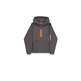 Herren Hoodie "Alpha Puff Print Hoodie", grau, Gr. L, Alpha Industries, Obermaterial: 80% Baumwolle, 20% Polyester, Sweatshirts