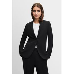 Jackenblazer Cinque "CILEO", Damen, Gr. 40, schwarz, Web, Obermaterial: 52% Polyester, 21% Polyamid, 17% Viskose, 10% Elasthan, unifarben, regular fit normal, tiefer V-Ausschnitt, abgesteppte Kante, Blazer, Regular Fit, 1-Knopf-Form, elastischer Materialmix