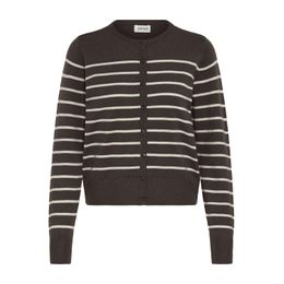 oxmo Damen Strickjacke "Strickjacke OXKeana", braun, Gr. XXL, Obermaterial: 50% Viskose CV. 28% Polyester PES. 22% Nylon NY., Strickjacken