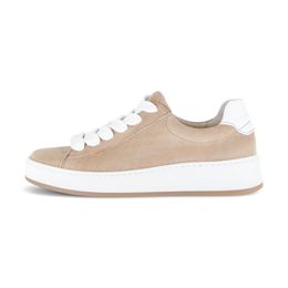 Gabor Damen Plateausneaker "FLORENZ", Gr. 41, beige, Nappaleder, Ziegenveloursleder, Schuhe, Freizeitschuh, Halbschuh, Schn&uuml;rschuh, dezente