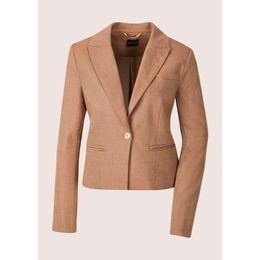 Madeleine Mode MADELEINE Damen Jackenblazer "Blazer Kurzblazer mit Ein-Knopf-Verschluss", braun, Modern, Gr. 38, Obermaterial: 64% Polyester PES. 34% Viskose CV. 2%