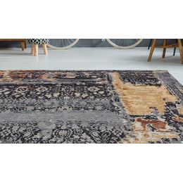 Teppich Calo-deluxe, B:115cm H:8mm L:170cm, bunt, Baumwolle, Chenille, Kunstfaser, Wohnzimmer, Teppiche, "Ophir 988", Kurzflor, Wohnzimmer