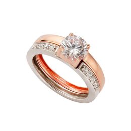 Firetti Damen Fingerring "Schmuck Geschenk Silber 925 Silberring "in Liebe"", 17, Silber 925 (Sterlingsilber), 7mm, rosa, Silber 925