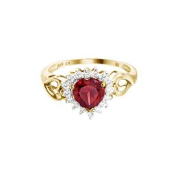 Firetti Damen Fingerring "Schmuck Geschenk Gold 333 Damenring Goldring Edelstein Farbstein", 17, Gelbgold 333, 2mm, rot, Gelbgold 333, Fingerringe,