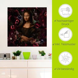 Wandbild Artland, B:100cm H:100cm, braun, Vinyl, Wohnzimmer, Bilder, "Mona Lisa - Da Vinci Adaption", als Alubild, Leinwandbild, Poster,